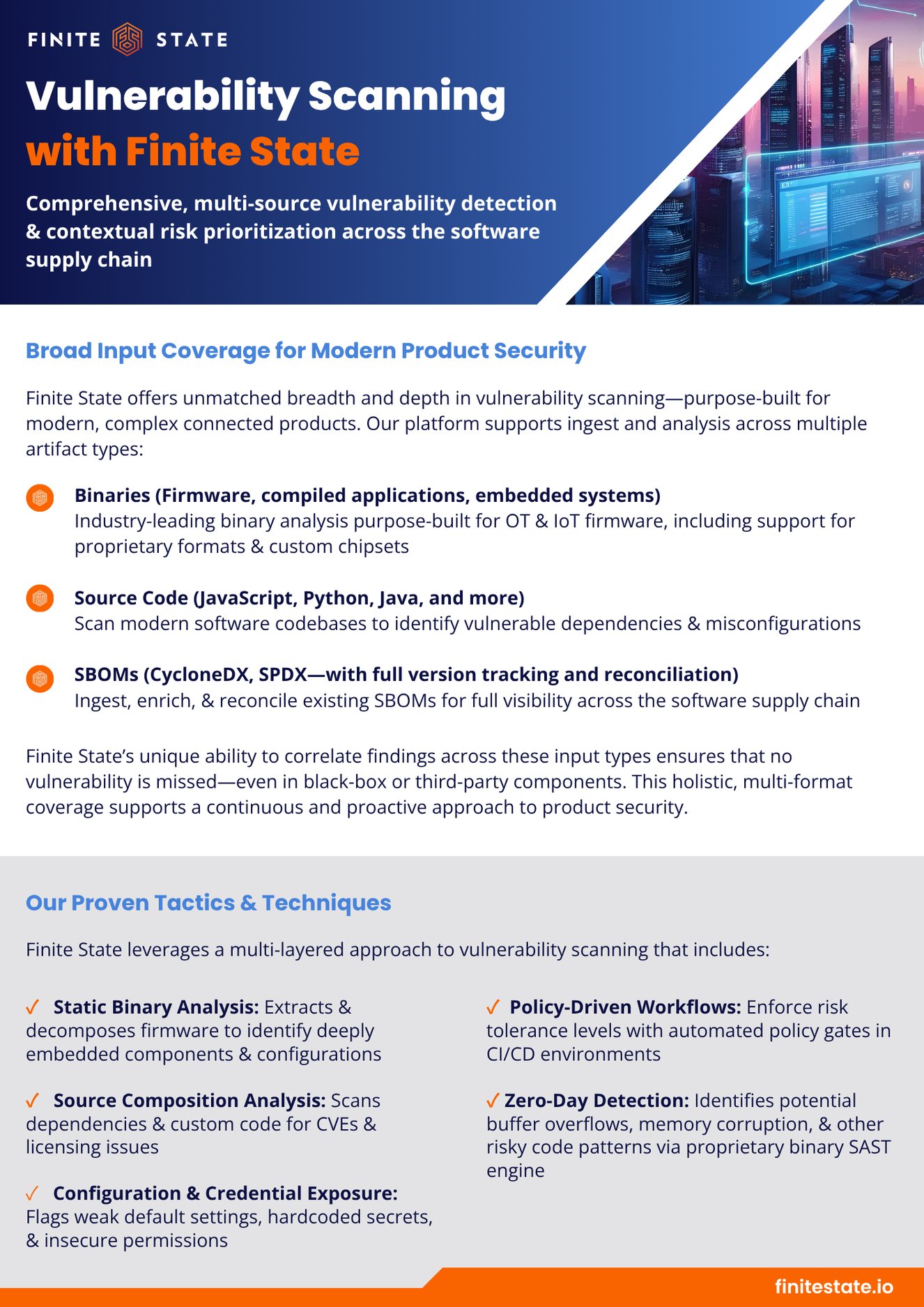 Vulnerability Scanning with Finite State Datasheet
